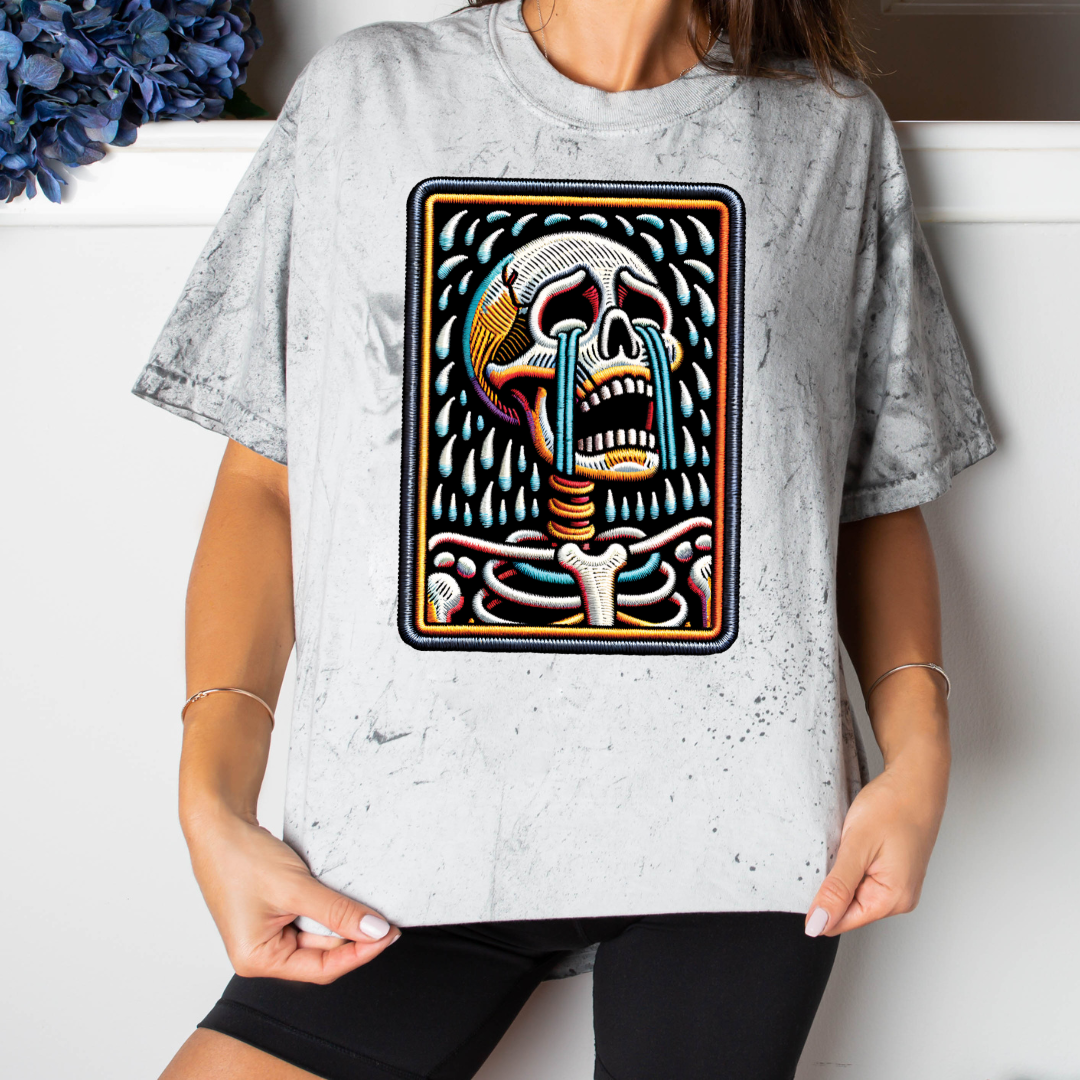 Crying Skelly Card Patch DTF Transfer – TransfersbyJess